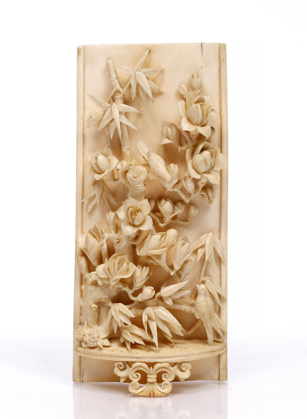 Lot 189 - A Chinese carved ivory panel probably Canton