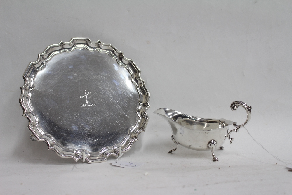 Lot 73 - A LATE VICTORIAN SMALL SILVER SALVER