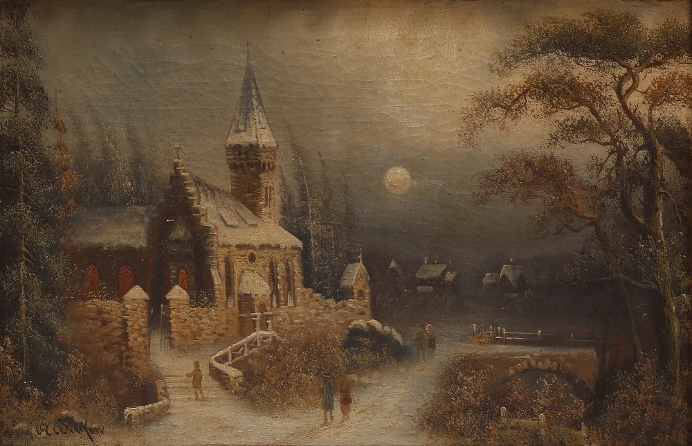 Lot 176 - A W.WILKOW EARLY 20TH CENTURY OIL ON CANVAS