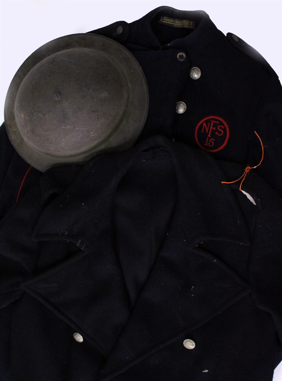 Lot 237 - A WORLD WAR II FIREMAN'S AFS AND NFS HELMET