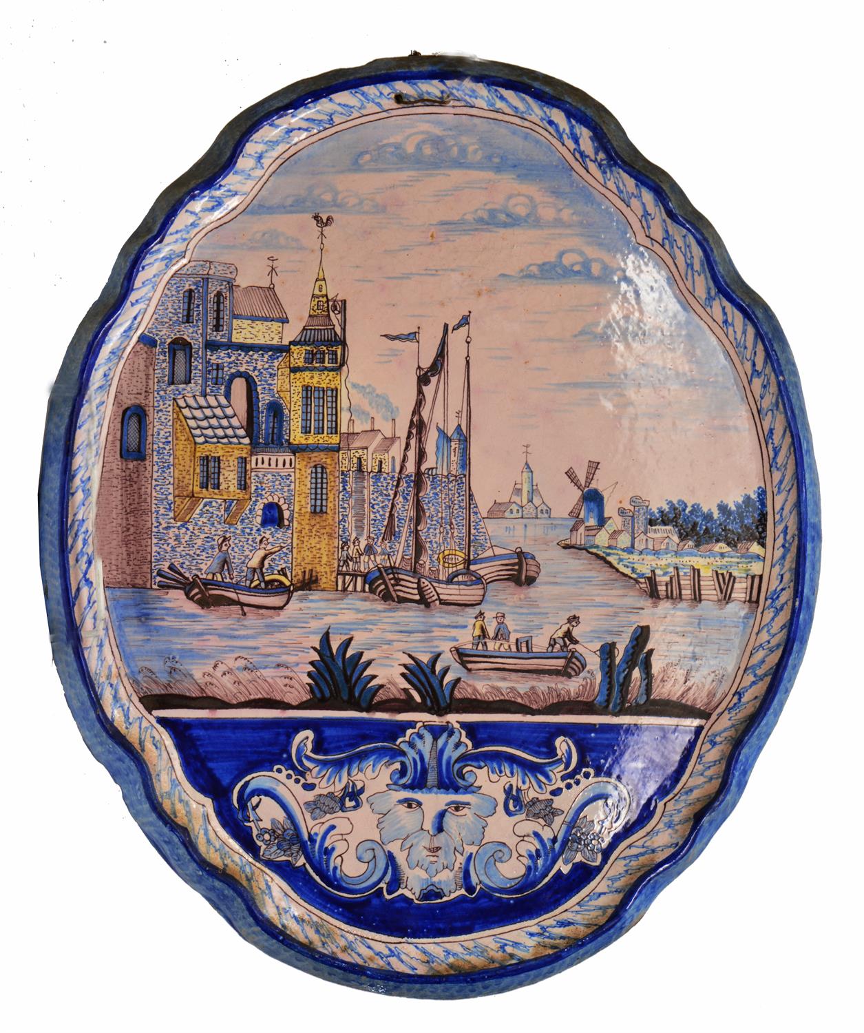 Lot 300 - A 19TH CENTURY DUTCH DELFT POLYCHROME WALL