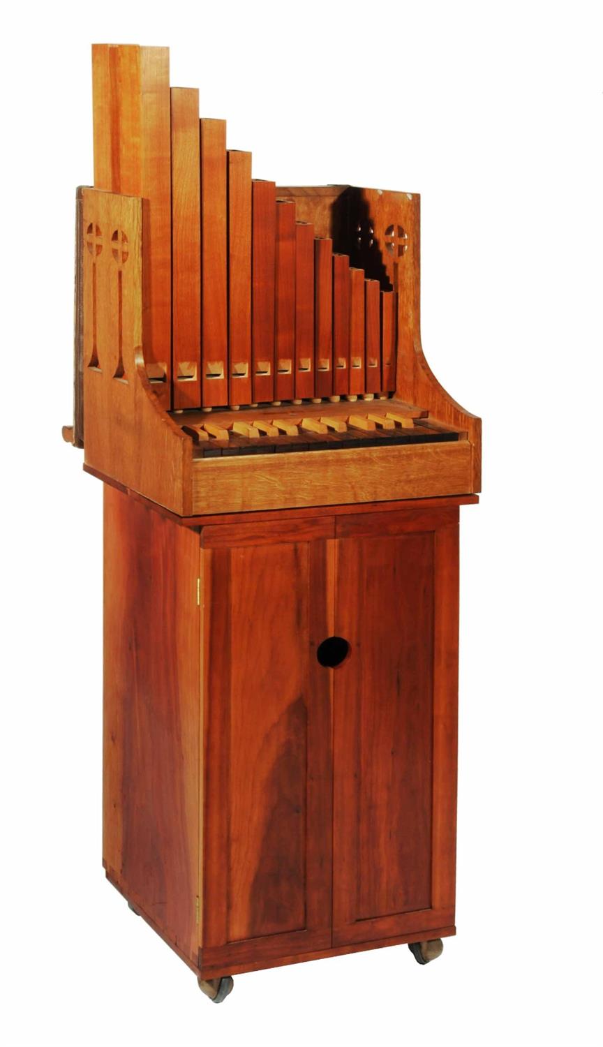 Lot 123 - A PORTATIVE ORGAN AND STAND made by Donald