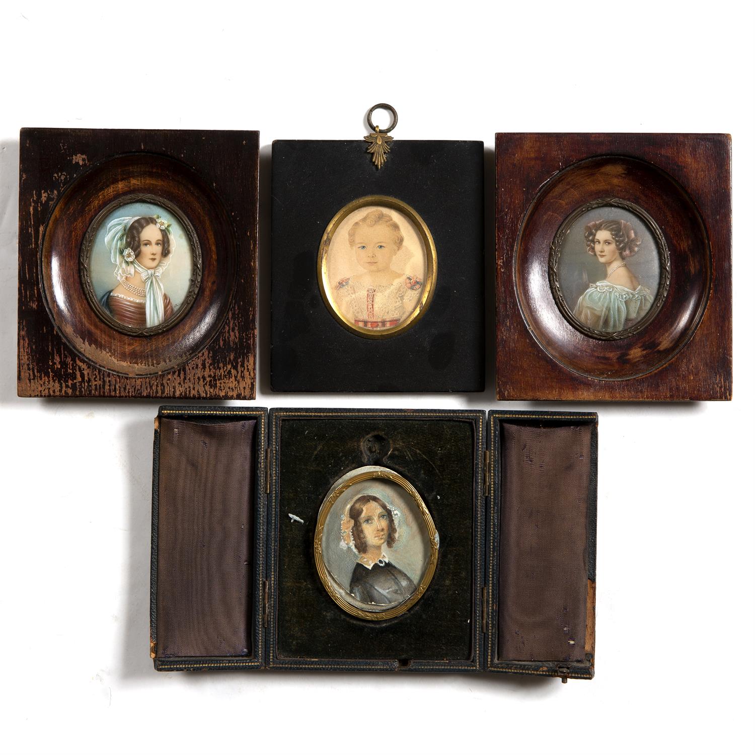 Lot 262 - Four miniature portraits