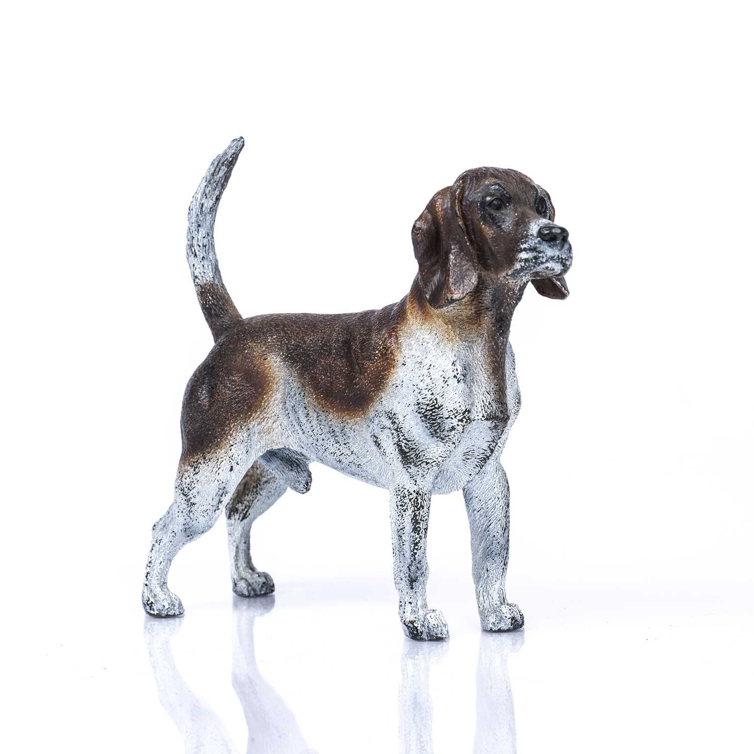 Lot 131 - An Austrian cold painted bronze beagle 13cm