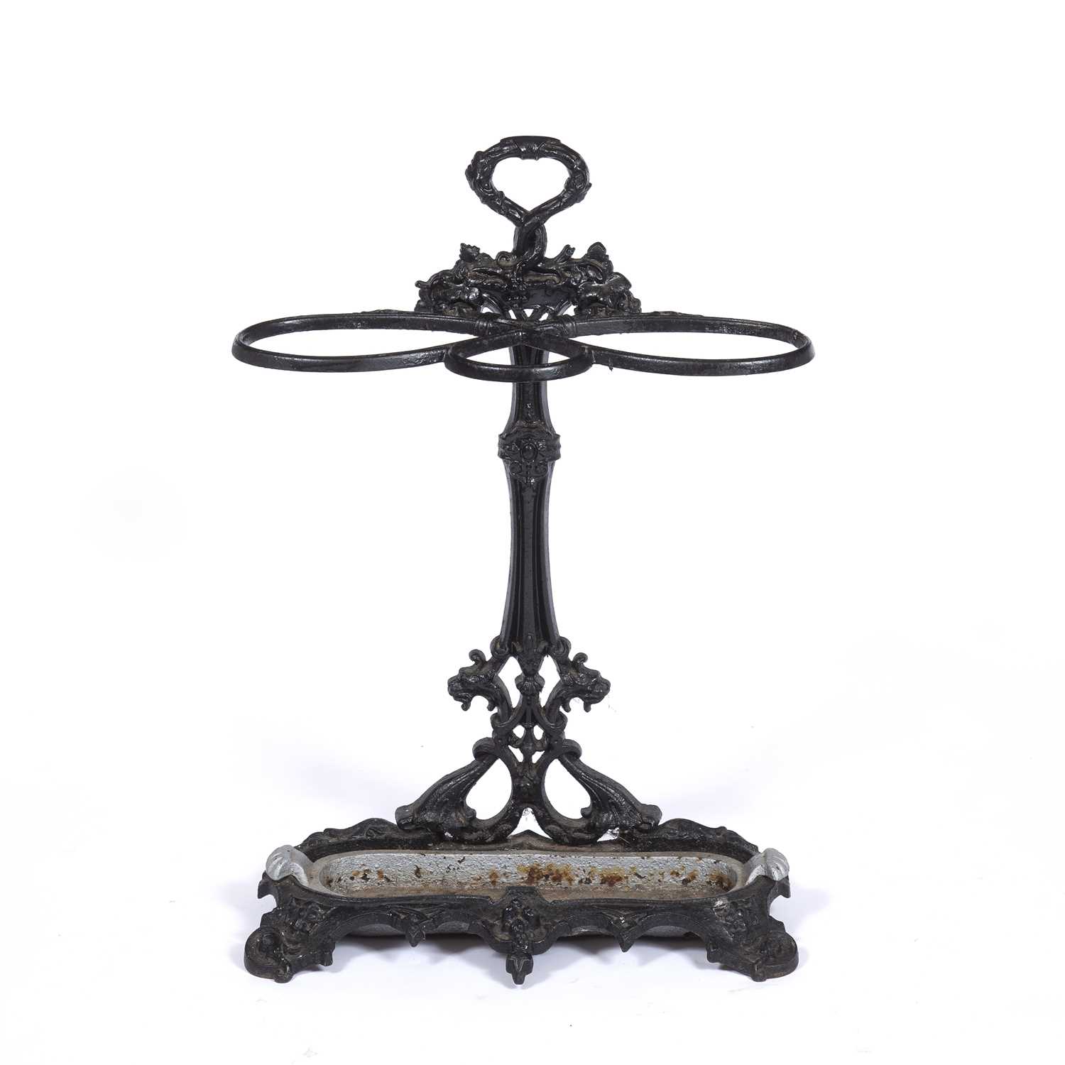 Lot 88 - A Victorian black painted cast iron stick