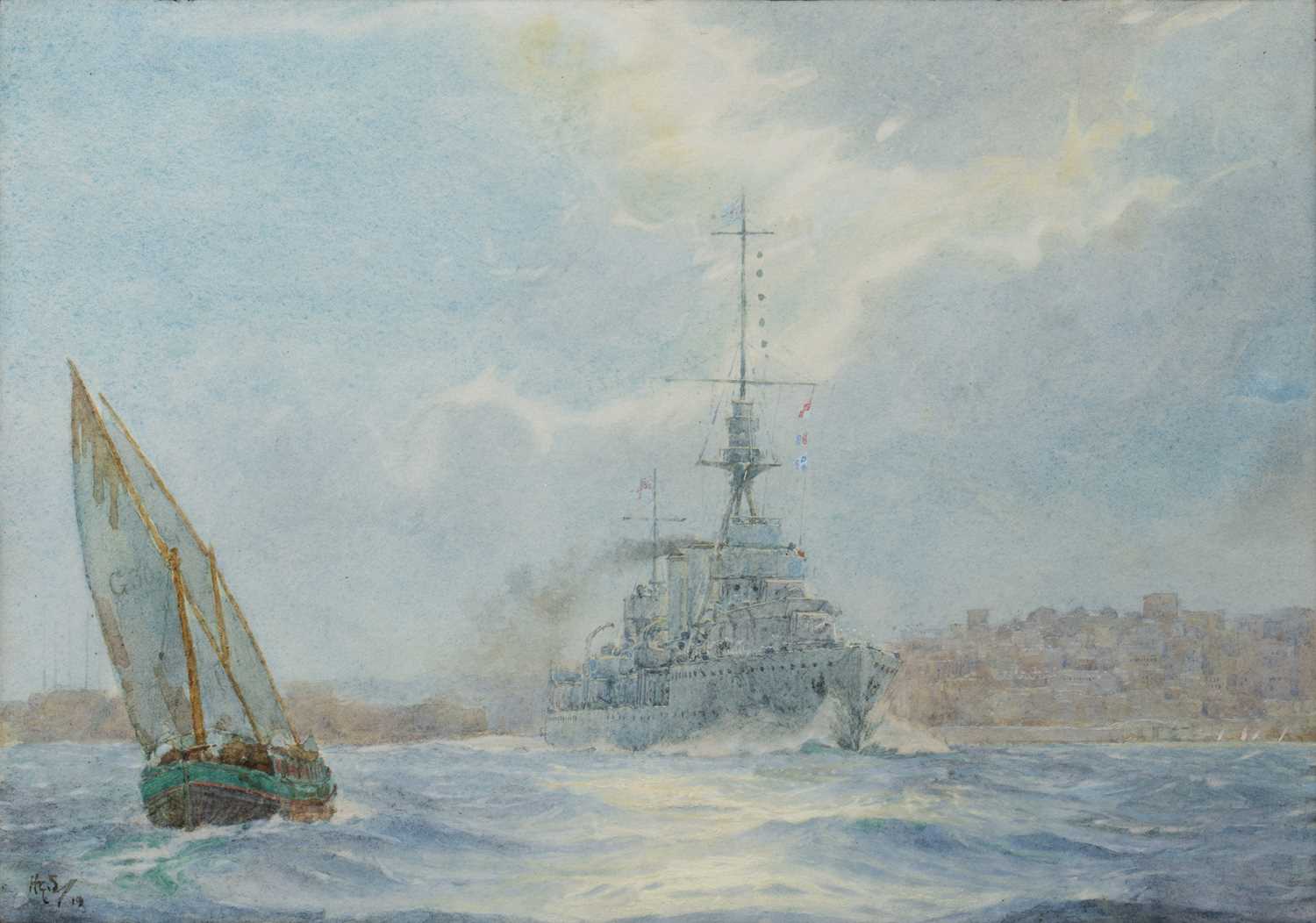 Lot 340 - Harold Swanwick (1866-1929) HMS Cordelia