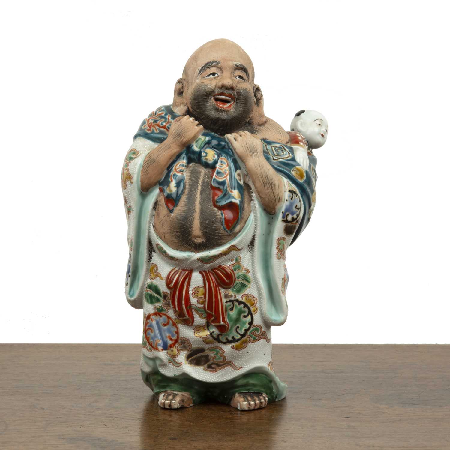 Lot 575 - Satsuma model Buddha and child Japanese,