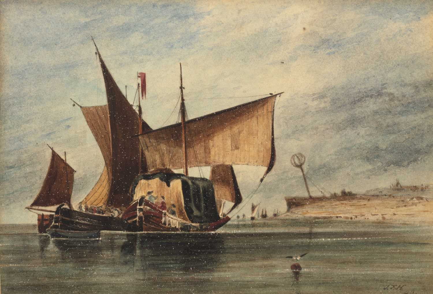 Lot 15 - J*F*H* after John Joseph Cotman Hay barge at