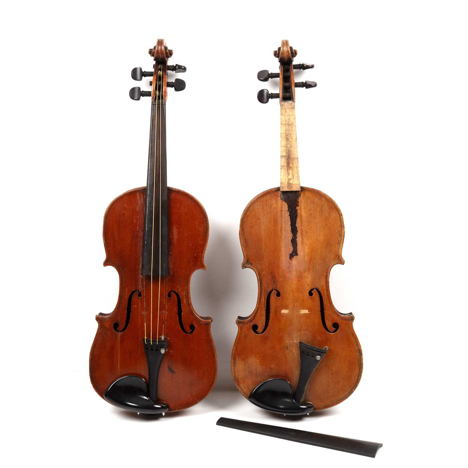 Lot 145 - A violin, the two piece back with inlaid