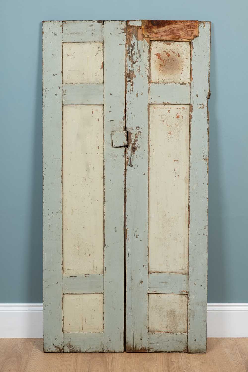 Lot 450 - A pair of Syrian painted wooden window