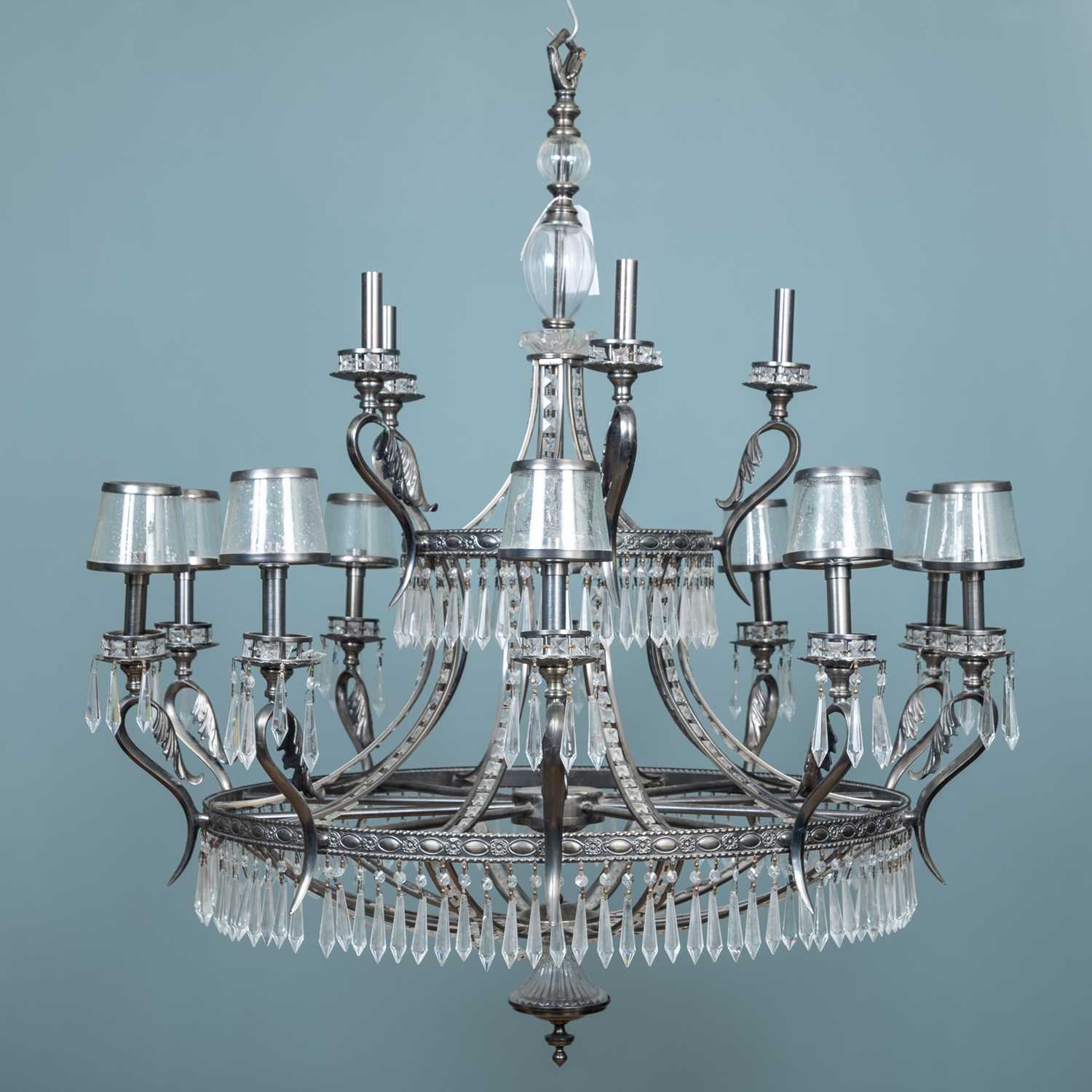 Lot 340 - A modern two-tier fifteen-light electrolier