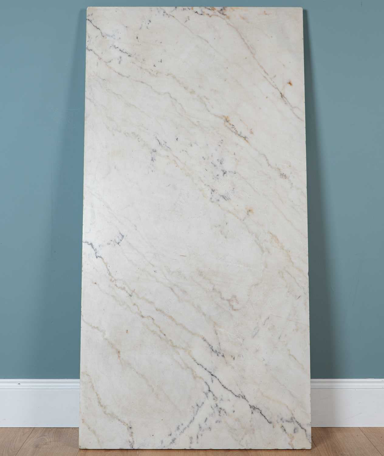 Lot 1567 - A piece of rectangular white marble