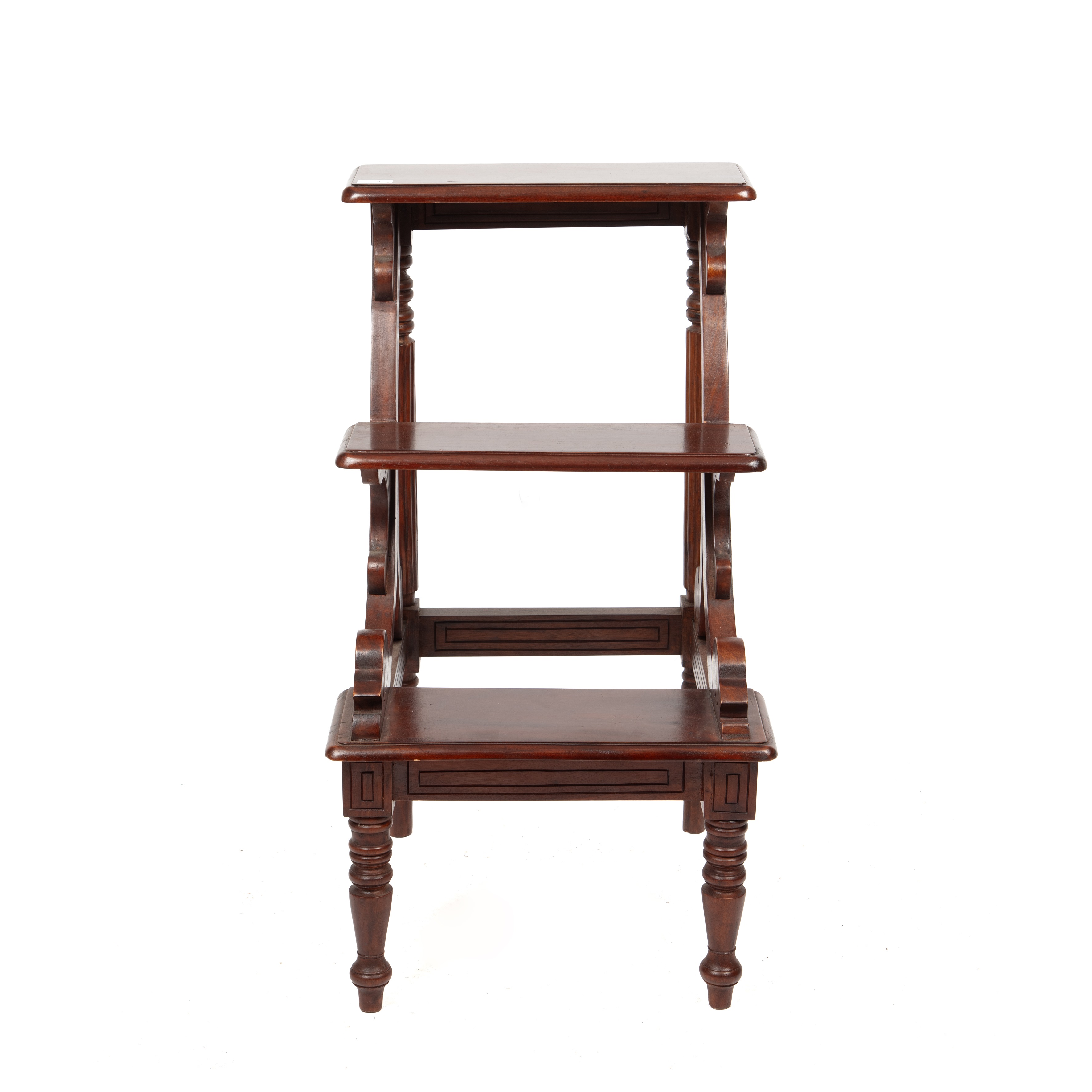 Lot 461 - A set of modern mahogany library steps with