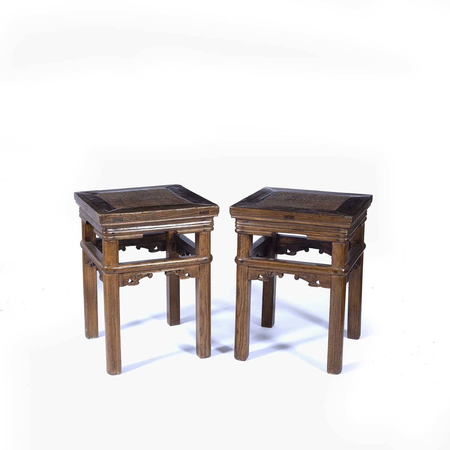 Lot 90 - Pair of provincial elm urn tables Chinese,