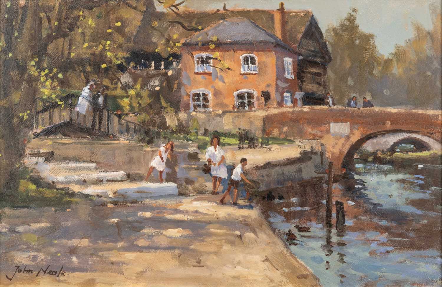 Lot 264 - John Neale (20th century) children playing