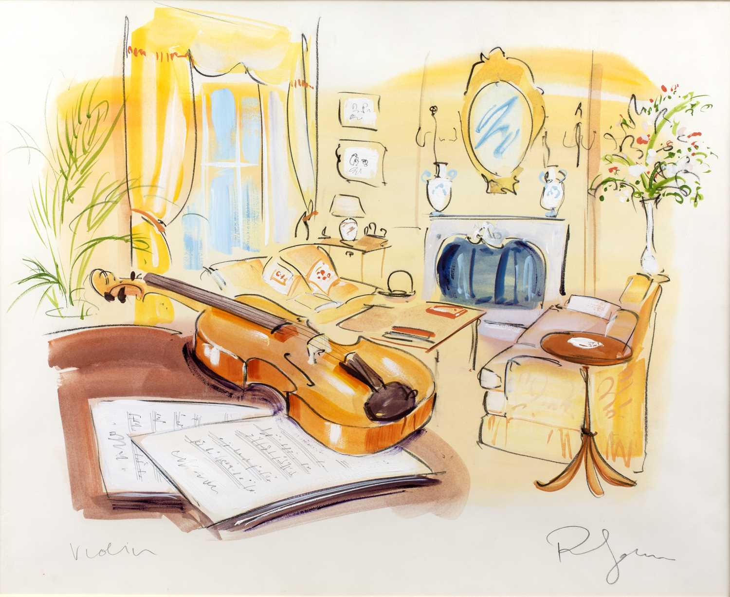 Lot 102 - Phil Johns (20th century) 'Violin',