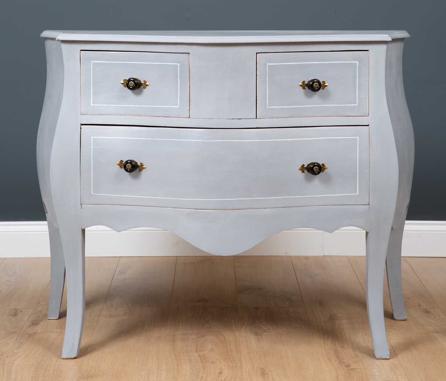 Lot 403 - A contemporary Dutch grey painted Bombe